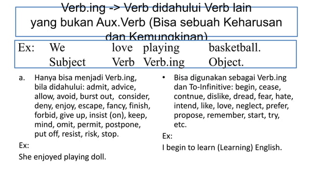 Penggunaan bentuk verb ing | PPTX