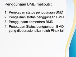 PEMANFAATAN DAN PENGGUNAAN DALAM BPKAD BMD | PPTX