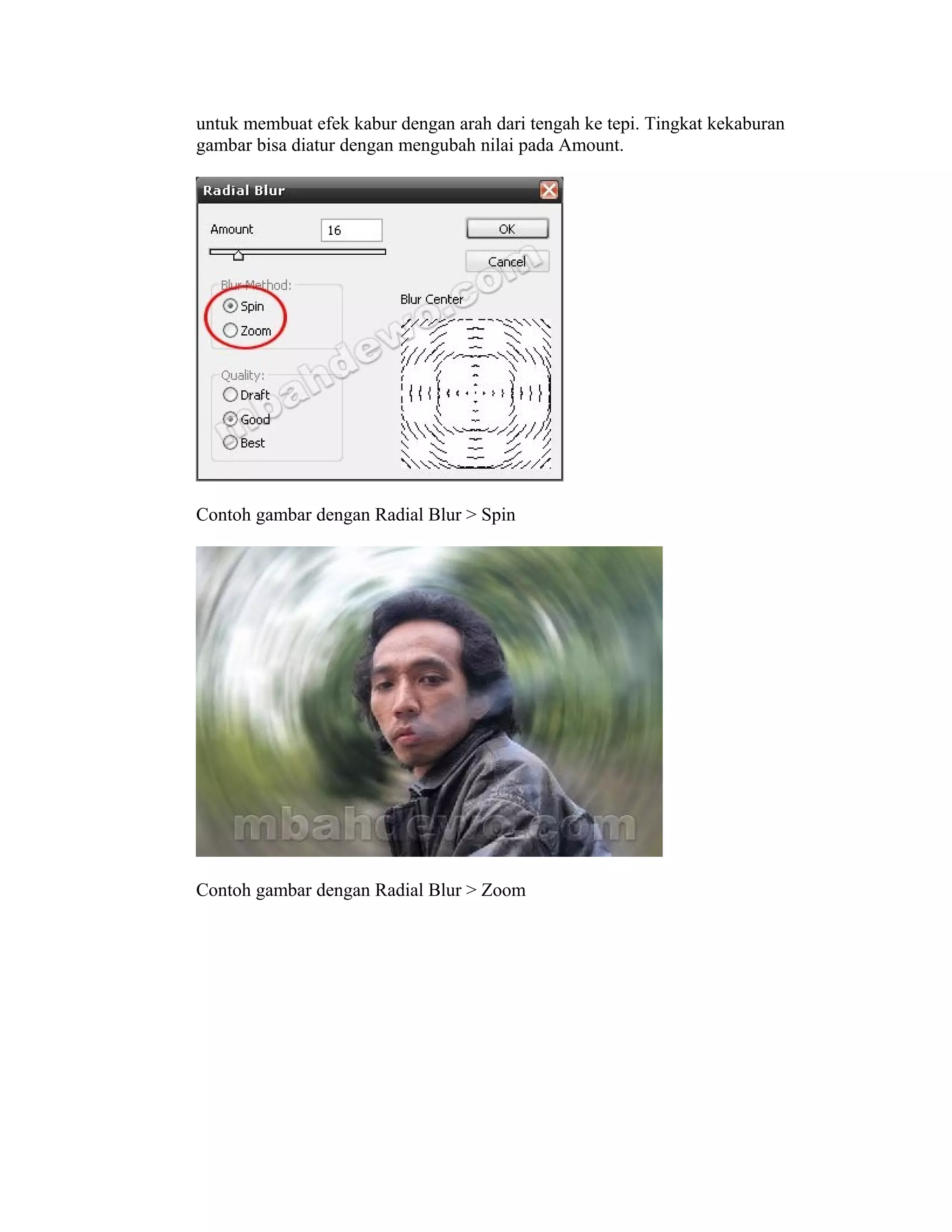 Penggunaan efek blur | PDF