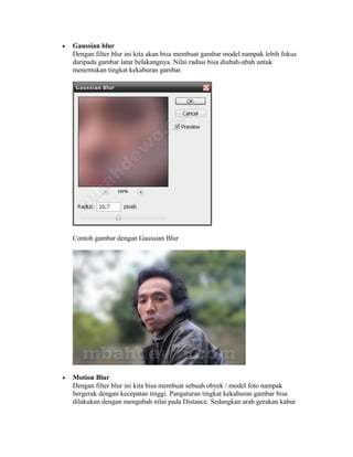 Penggunaan efek blur | PDF