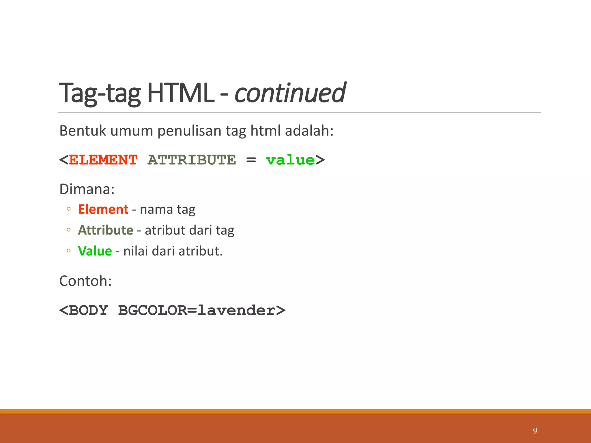 Penggunaan html | PPT