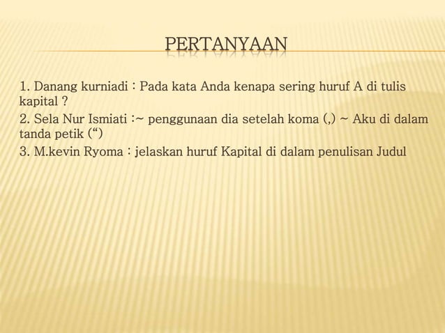 Penggunaan huruf kapital | PPTX