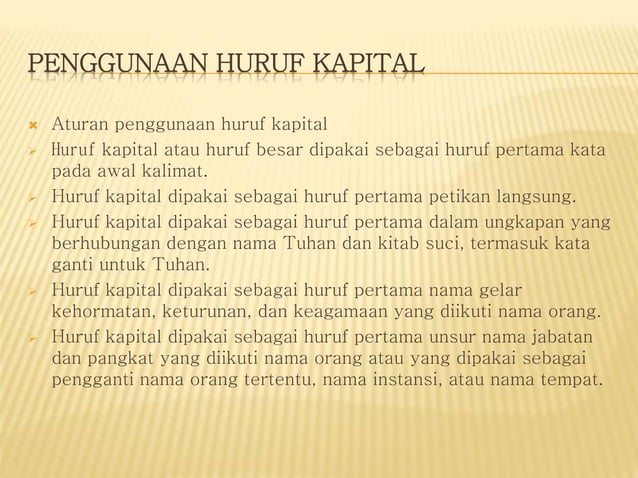 Penggunaan huruf kapital | PPTX
