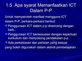 Penggunaan ict dalam p p | PPT