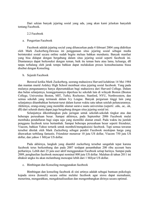 Penggunaan internet dalam bk | DOCX