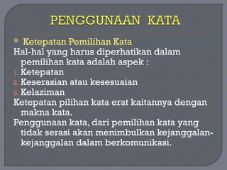 PENGGUNAAN KATA dalam Bahasa Indonesia.ppt