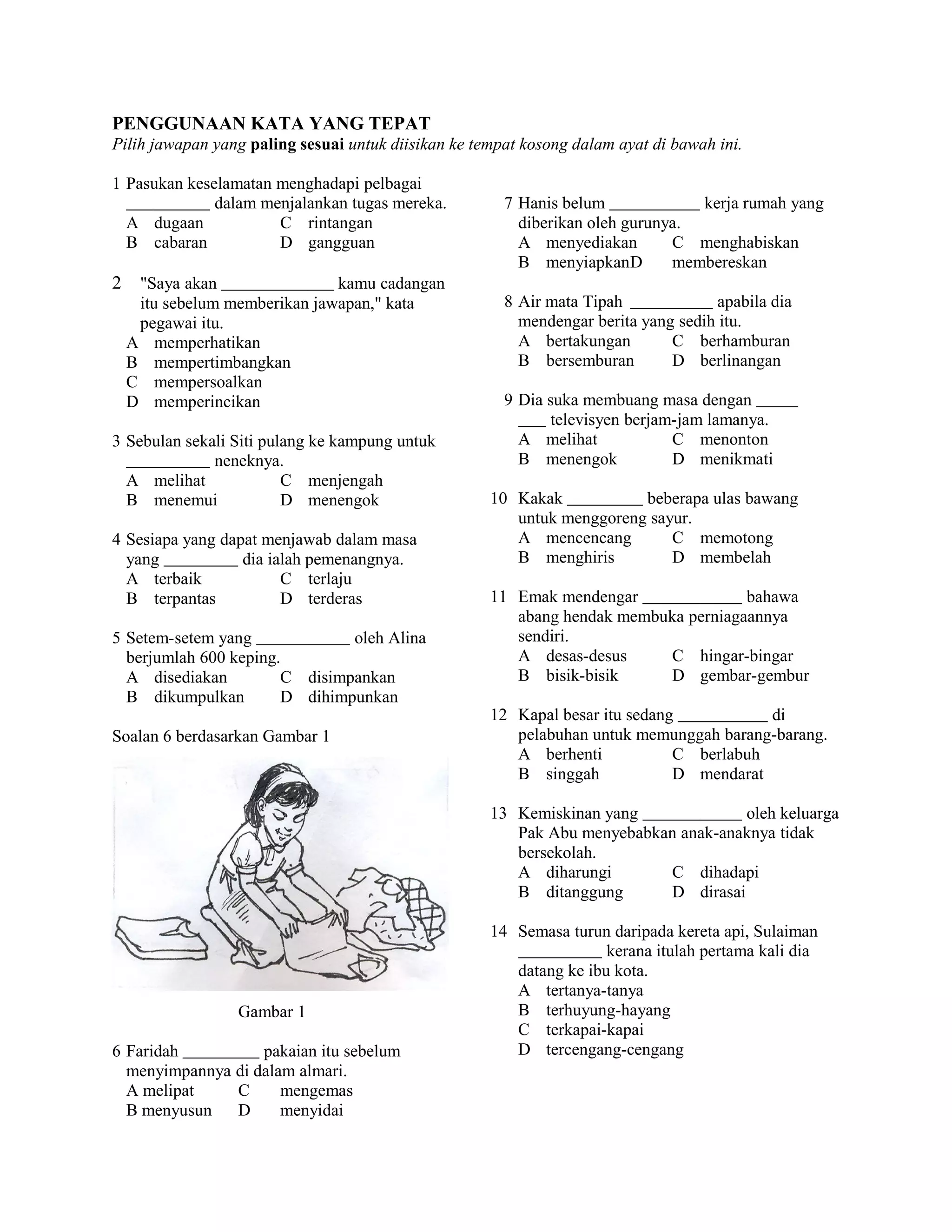 Penggunaan kata yang tepat | DOC