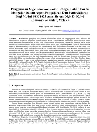 Penggunaan logic gate simulator, bahan bantu mengajar | PDF