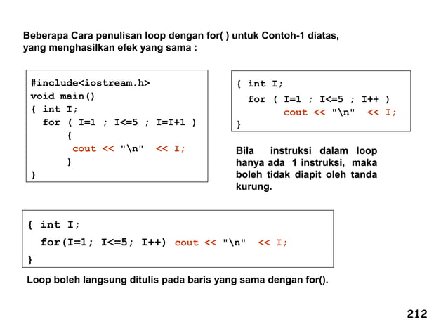 Penggunaan loop sebagai kerangka dasar algoritma