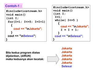 Penggunaan loop sebagai kerangka dasar algoritma | PPT
