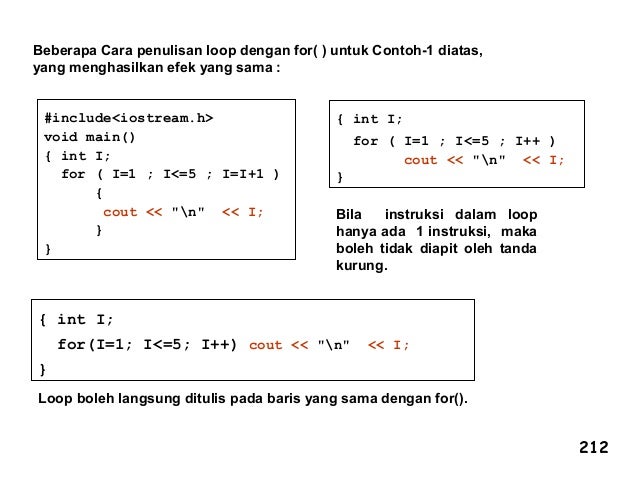 Penggunaan loop sebagai kerangka dasar algoritma
