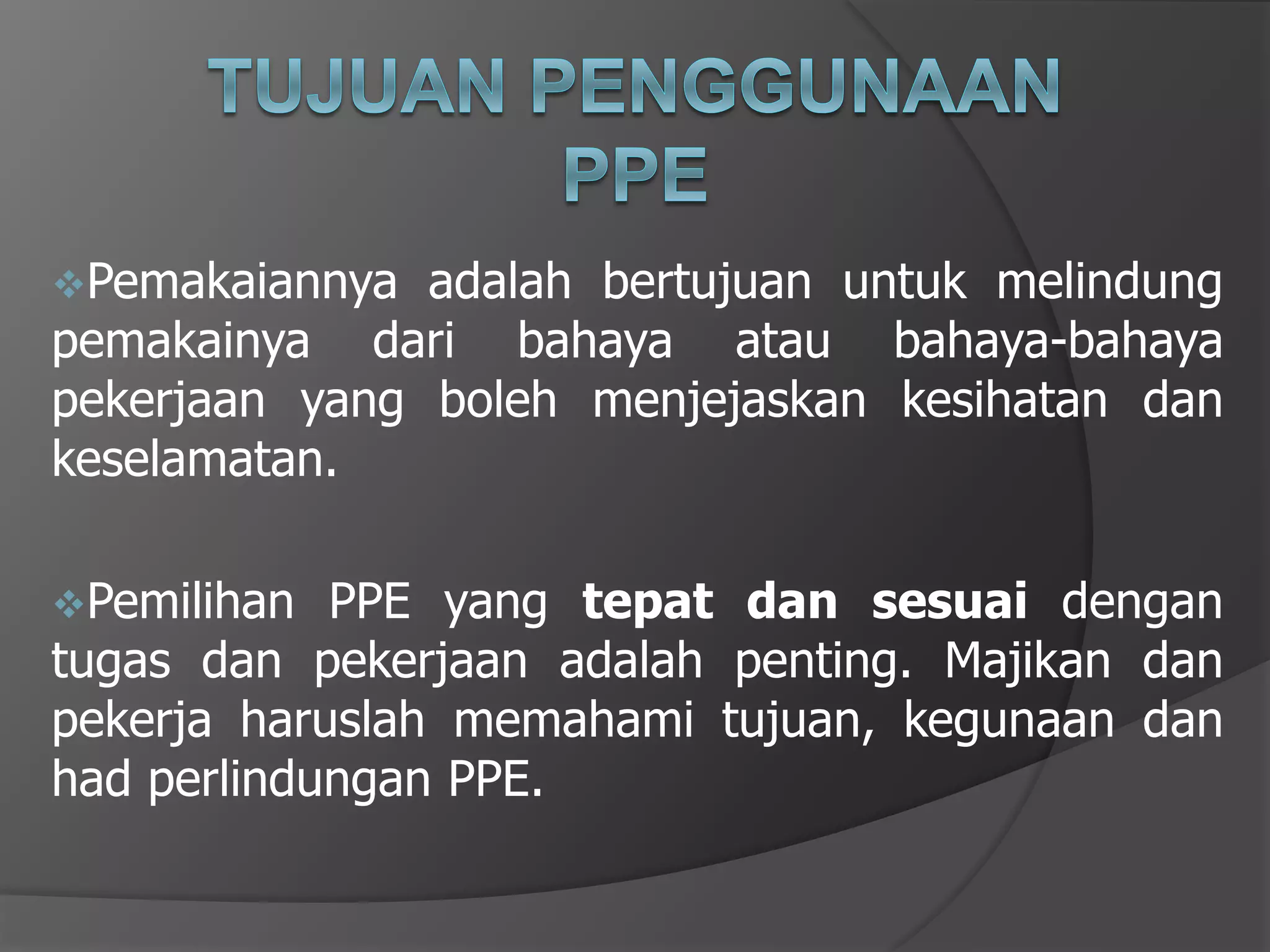 Penggunaan ppe | PPTX