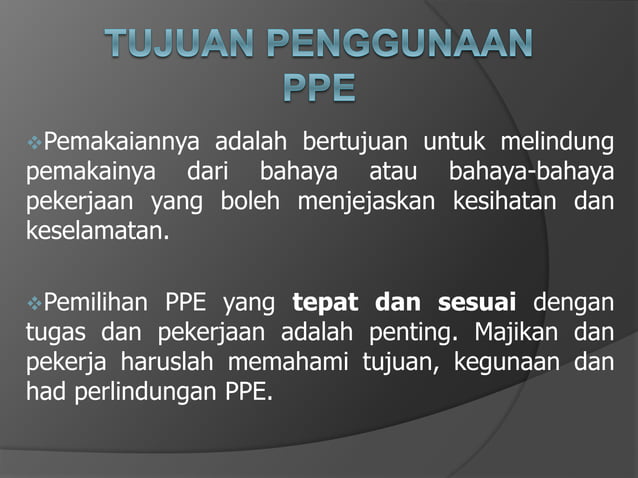 Penggunaan ppe | PPTX