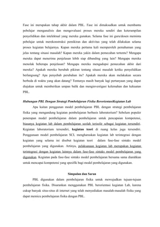 Penggunaan problem based learning pbl berorientasi kegiatan lab untuk mencapai kompetensi fisika ...