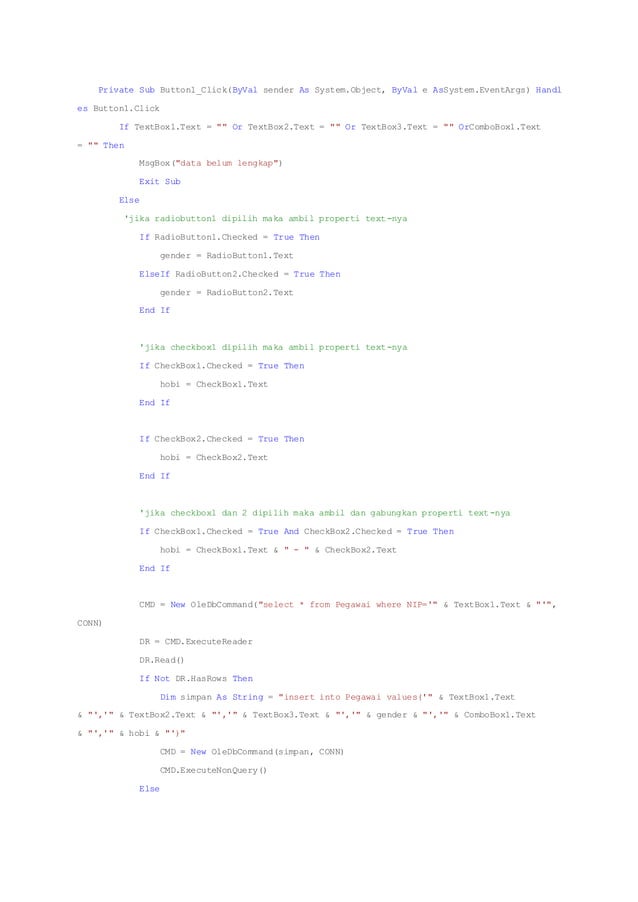 Penggunaan radio button dan checkbox dalam vb.net