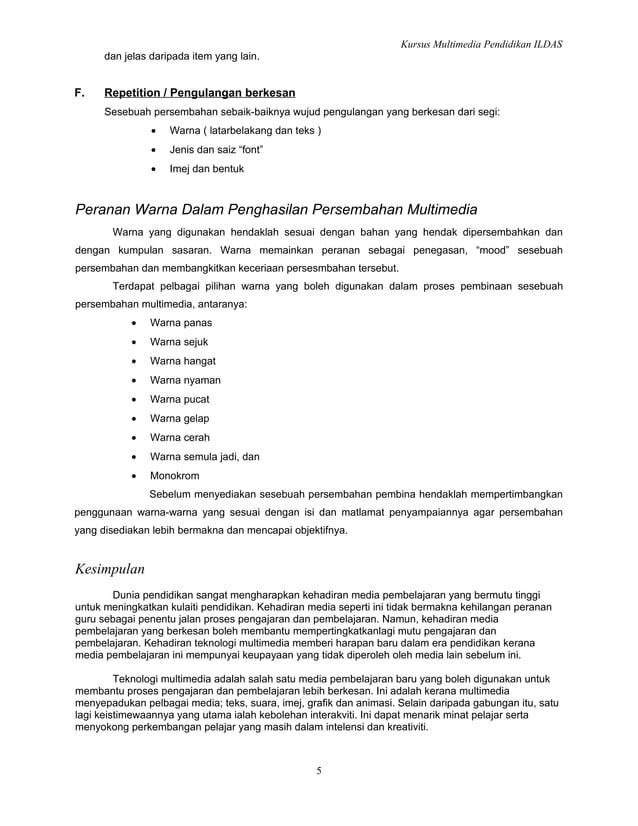 Penggunaan teknologi maklumat dan komunikasi ( ict ) dalam p&p | DOC