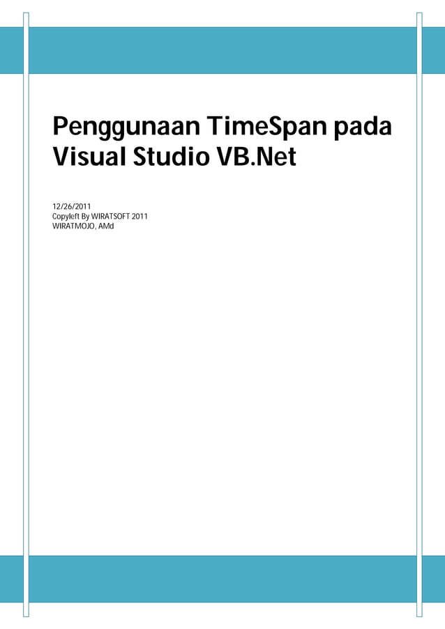 Penggunaan timespan VB.Net