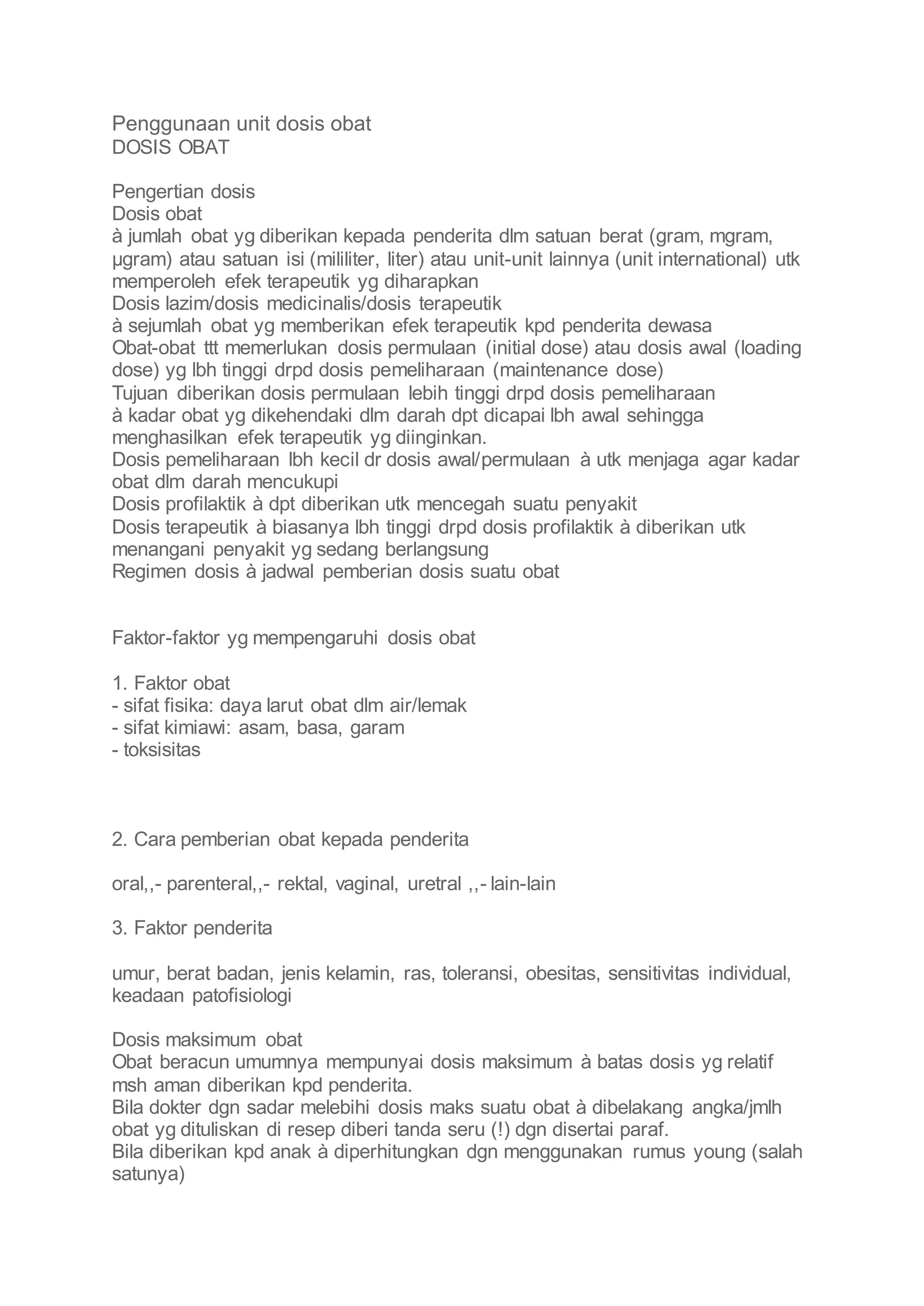 Penggunaan unit dosis obat | DOCX