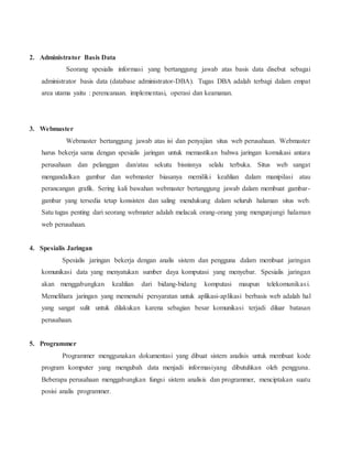 Pengguna dan pengembang sistem | PDF