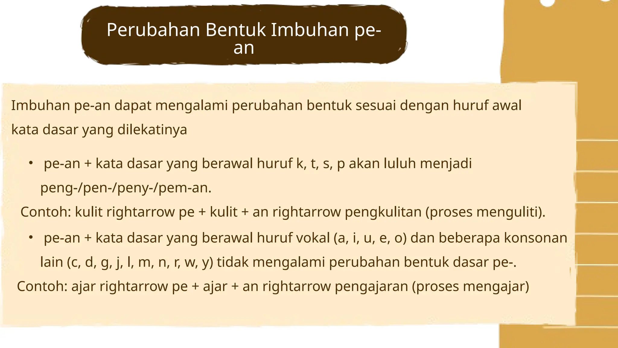 Penggunan Imbuhan Pe-An untuk kata kerja | PPTX