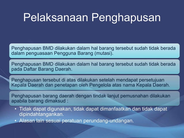 Penghapusan dan pemusnahan BMD | PPTX