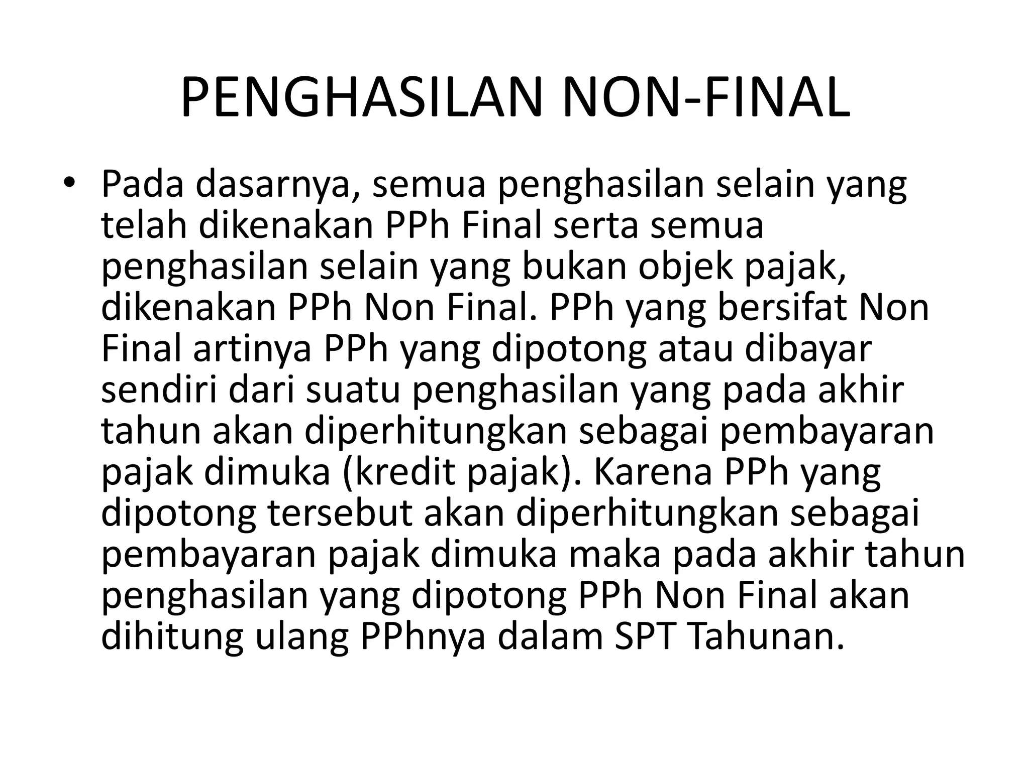 PPh - Penghasilan final | PPTX