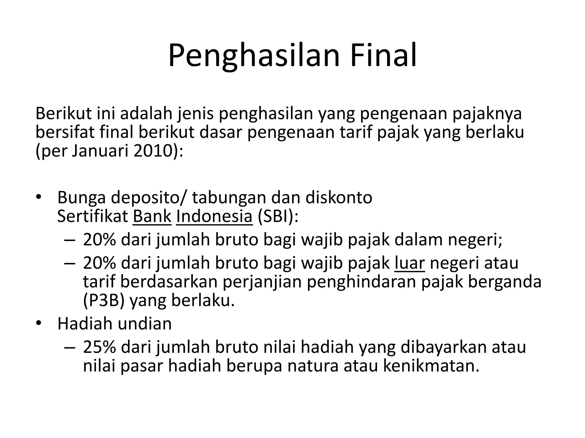 PPh - Penghasilan final | PPTX