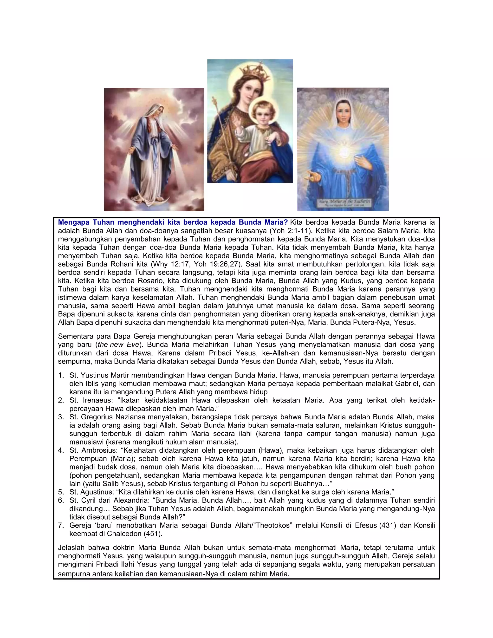 PENGHORMATAN KEPADA BUNDA MARIA | PDF