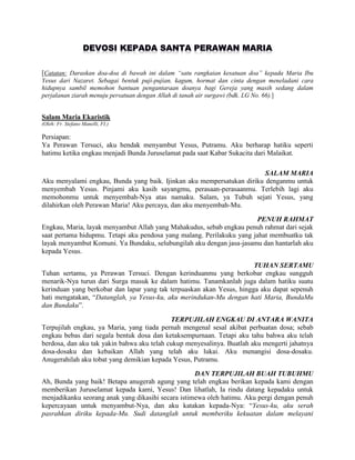 PENGHORMATAN KEPADA BUNDA MARIA | PDF