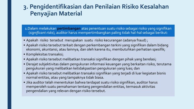 Pengidentifikasian dan penilaian risiko kesalahan penyajian material (muhammad sar'i) | PPTX