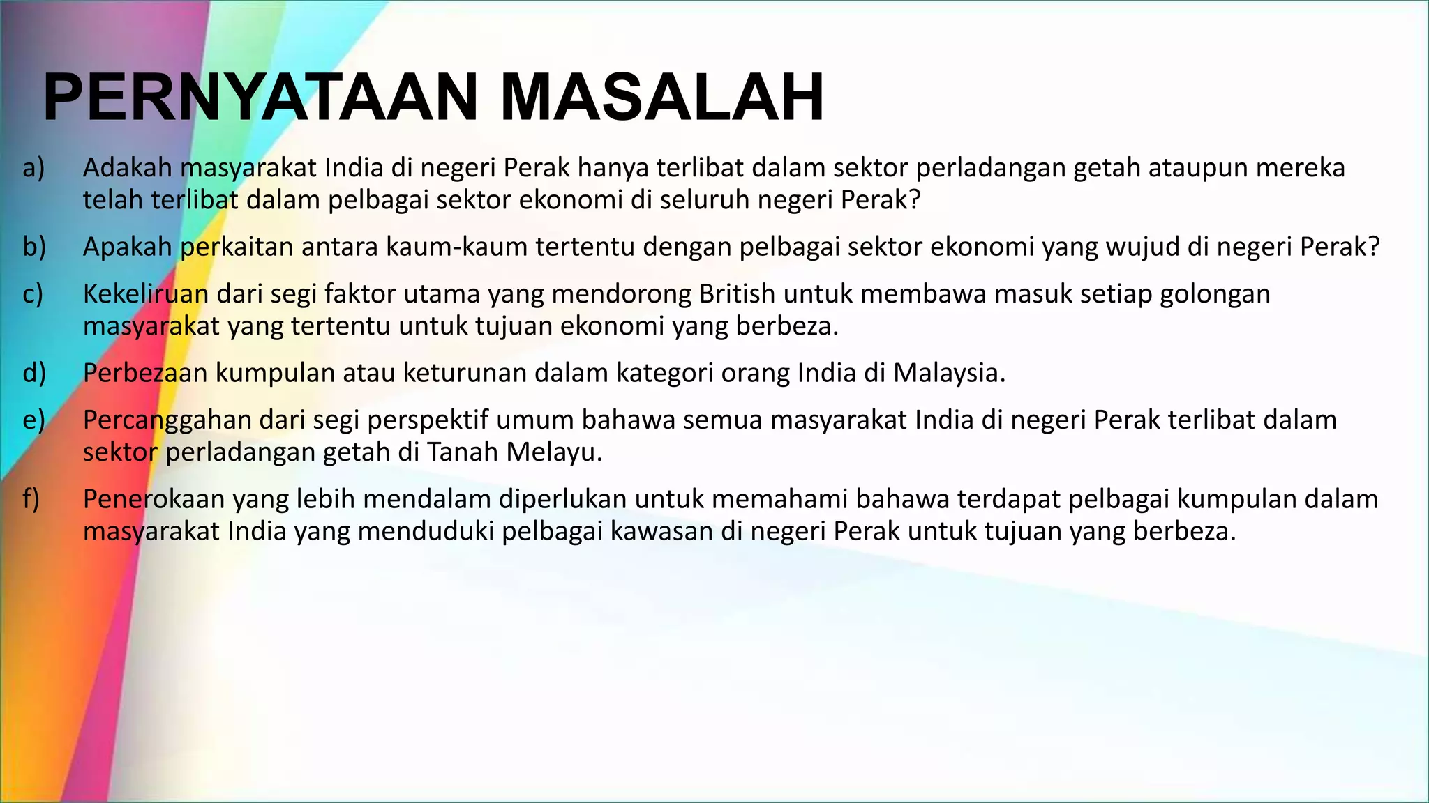 PENGLIBATAN ORANG INDIA DALAM KEGIATAN EKONOMI DI PERAK SELEPAS PERANG ...