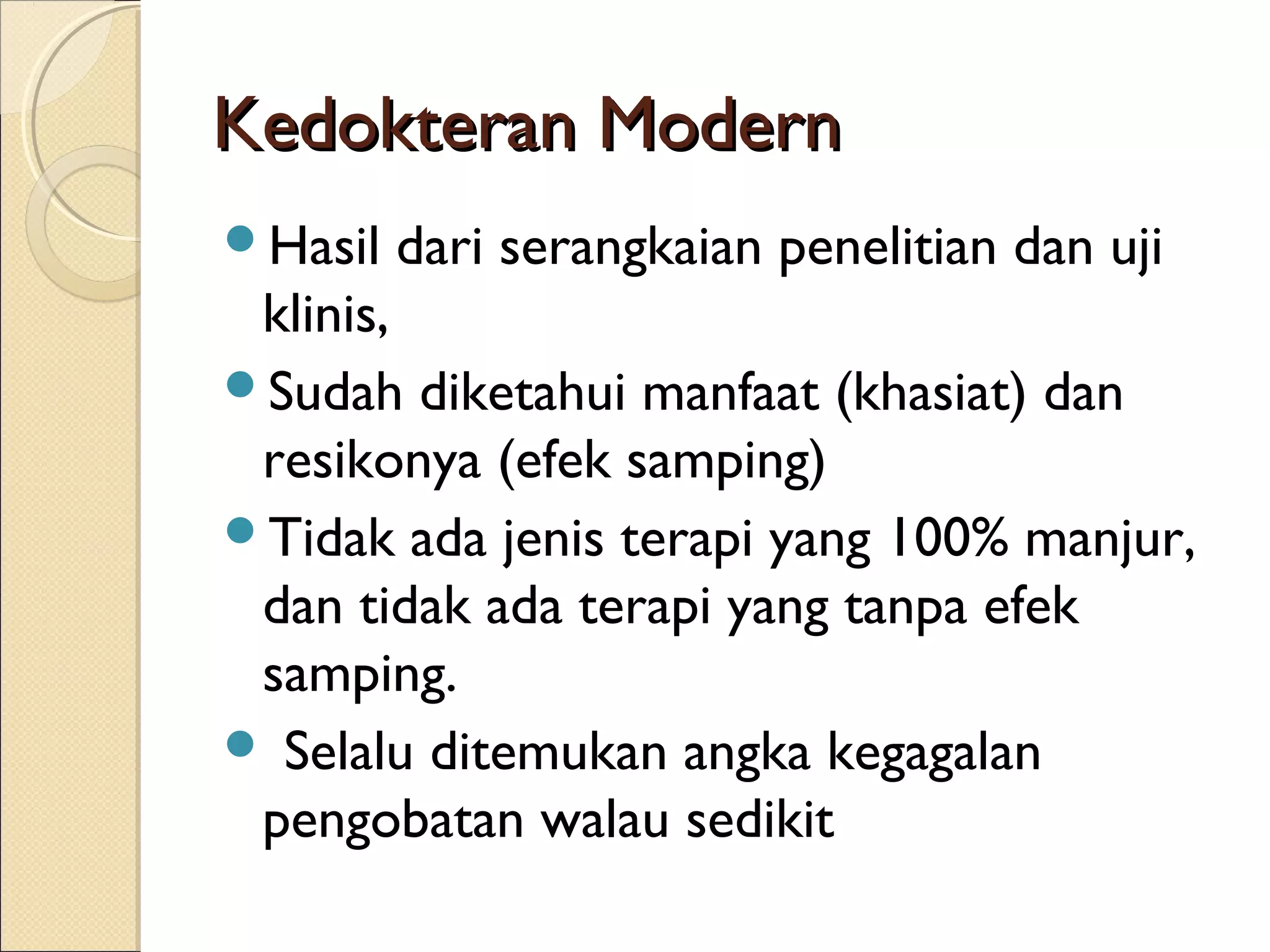 Pengobatan tradisional dan kedokteran moderen | PPT