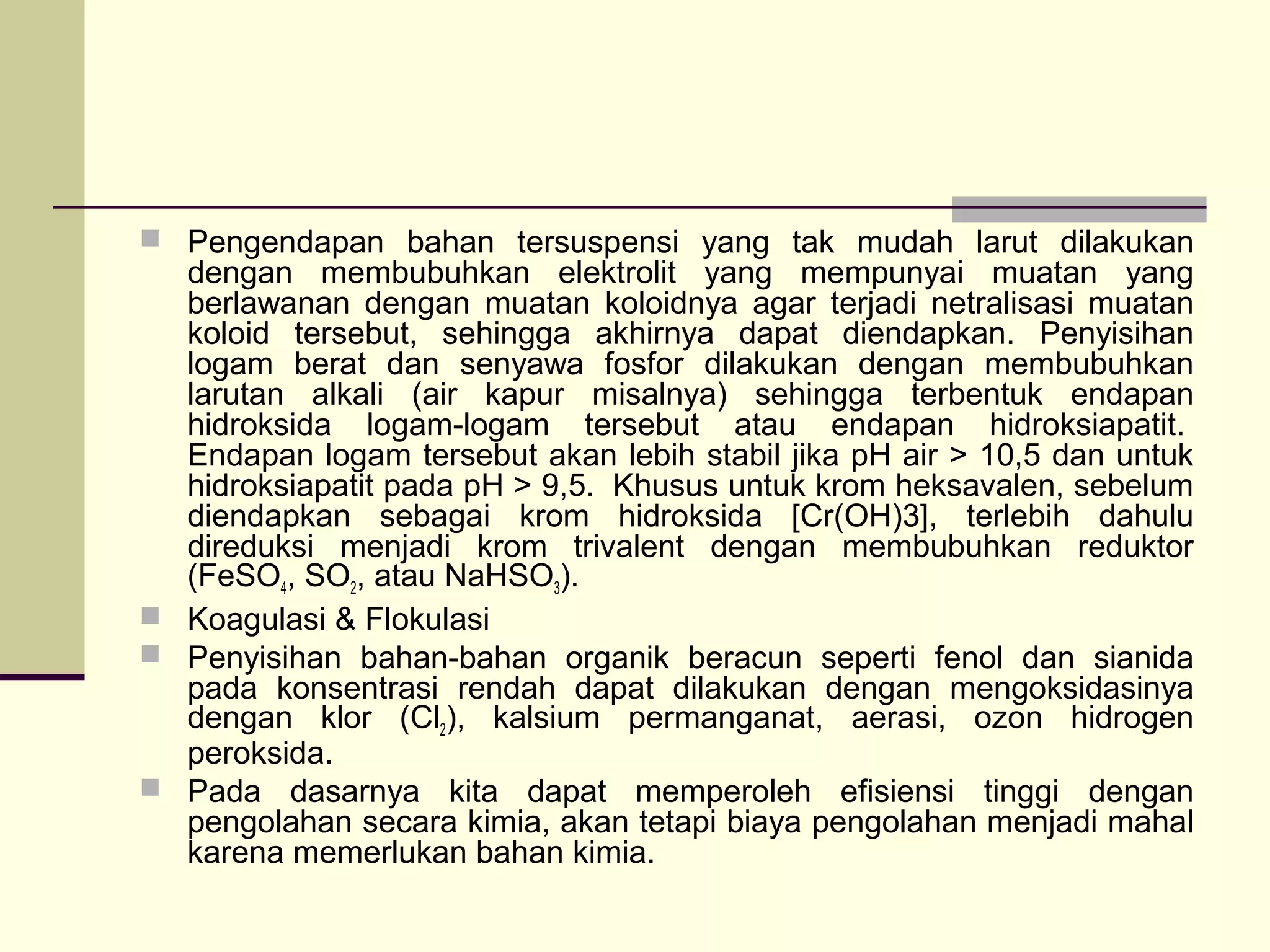 Pengolahan air kimia lingkungan | PPT