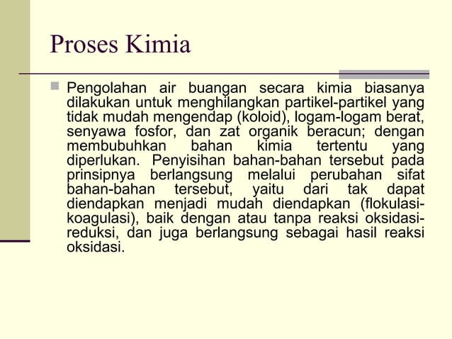 Pengolahan air kimia lingkungan | PPT