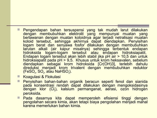 Pengolahan air kimia lingkungan | PPT