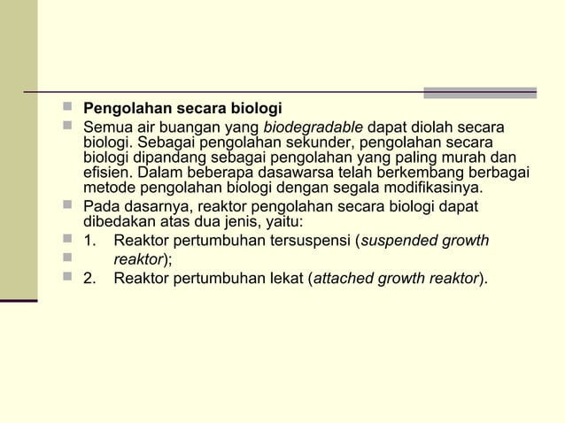 Pengolahan air kimia lingkungan | PPT