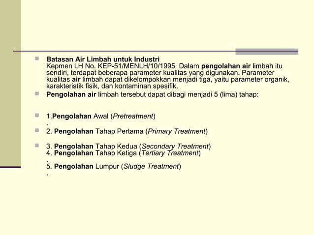 Pengolahan air kimia lingkungan | PPT