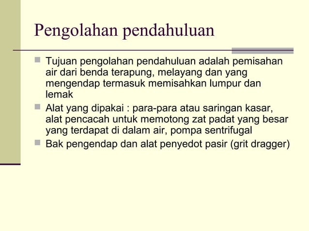 Pengolahan air kimia lingkungan | PPT