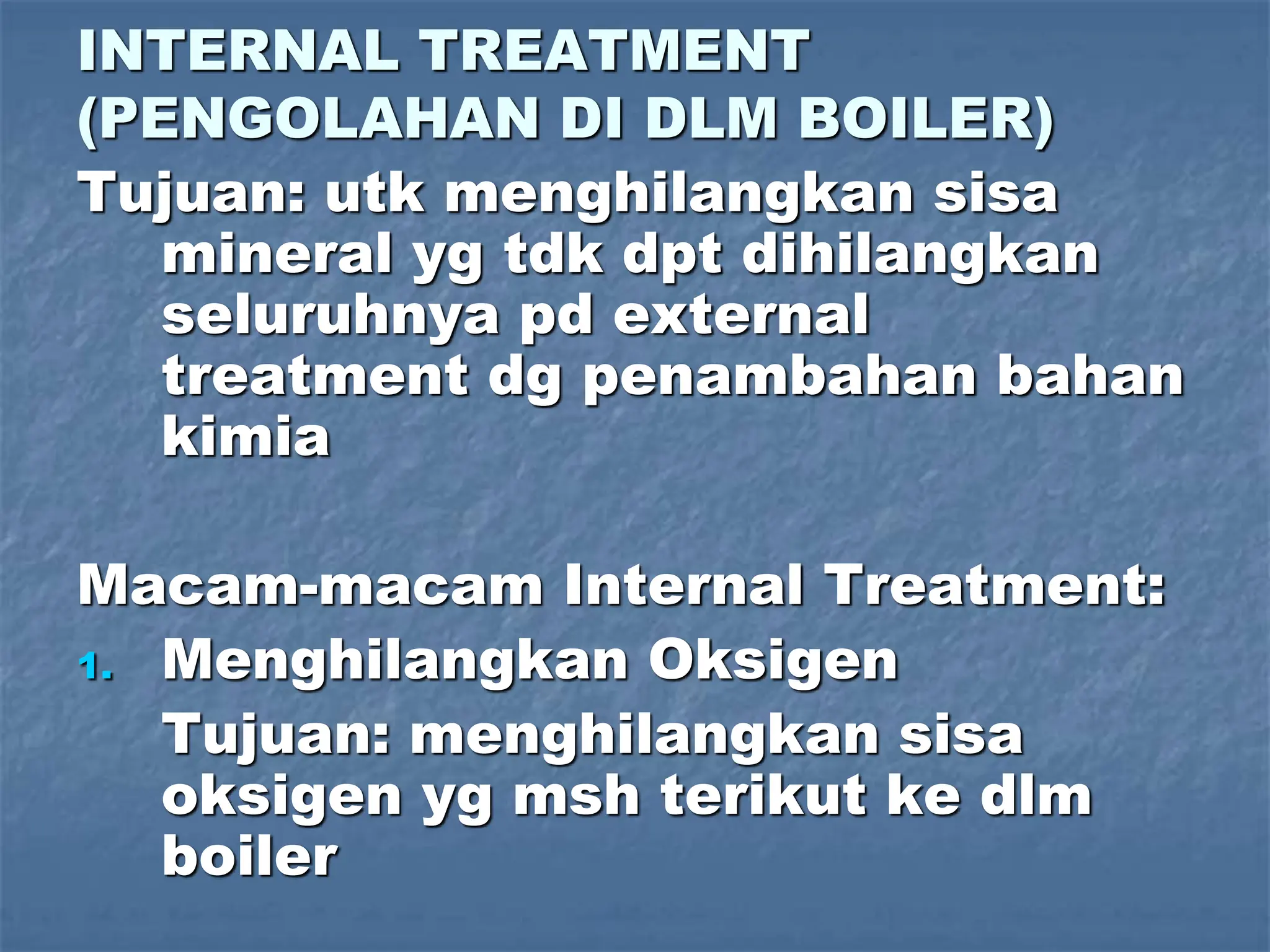 Pengolahan Air Umpan Boiler untuk pabrik kelapa sawit | PPT