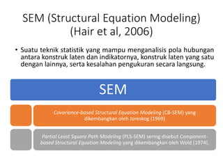 Pengolahan dan analisis data penelitian dengan smart pls 3 | PDF
