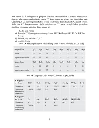 Pengolahan dan ekstraksi mineral xenotime | PDF