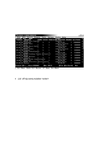 Pengolahan database dengan d base | PDF
