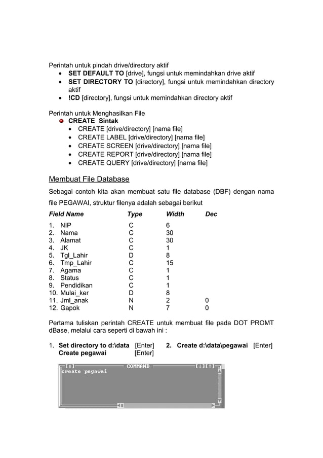 Pengolahan database dengan d base | PDF