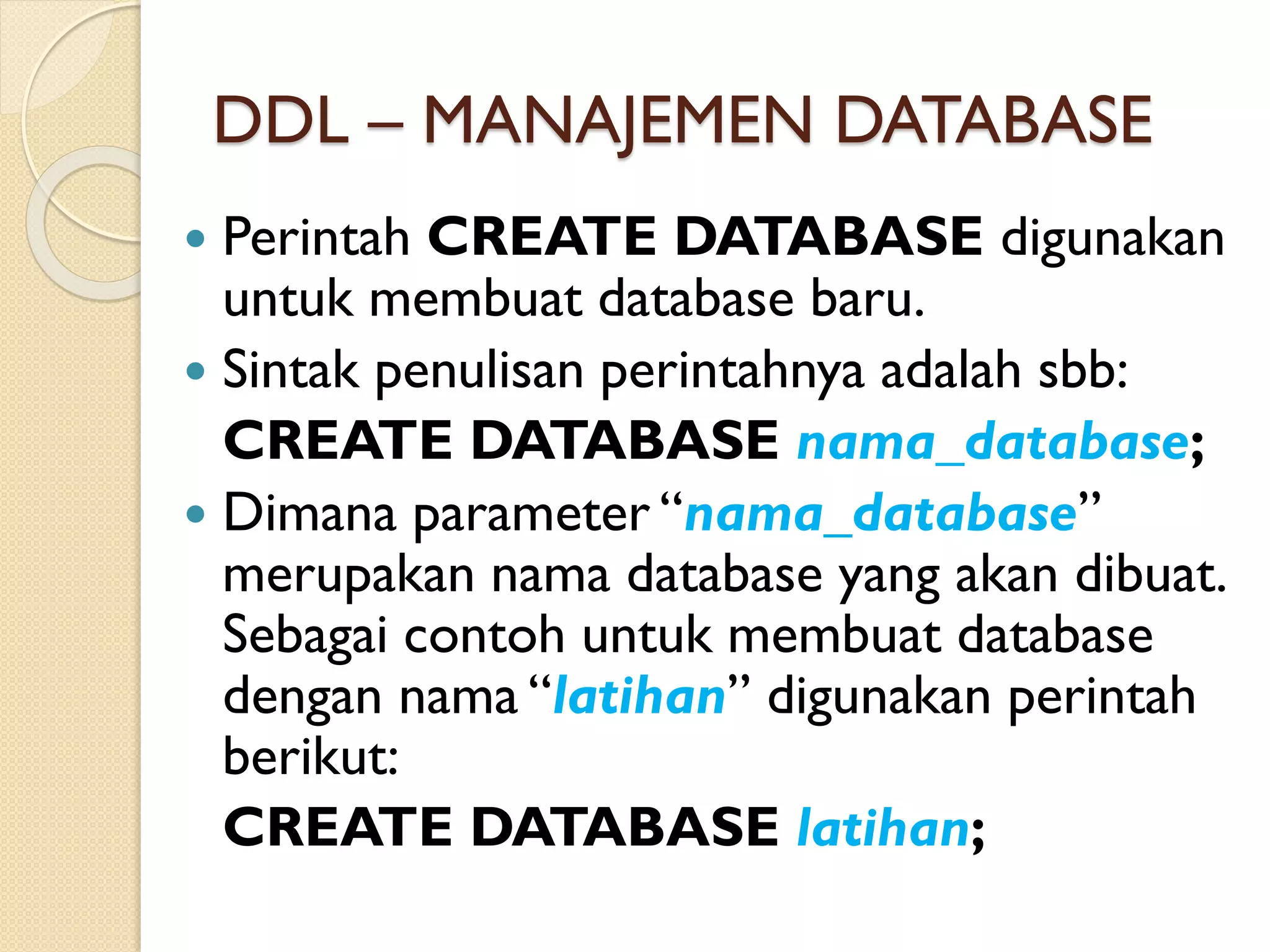 Pengolahan Database Dengan MySQL | PDF
