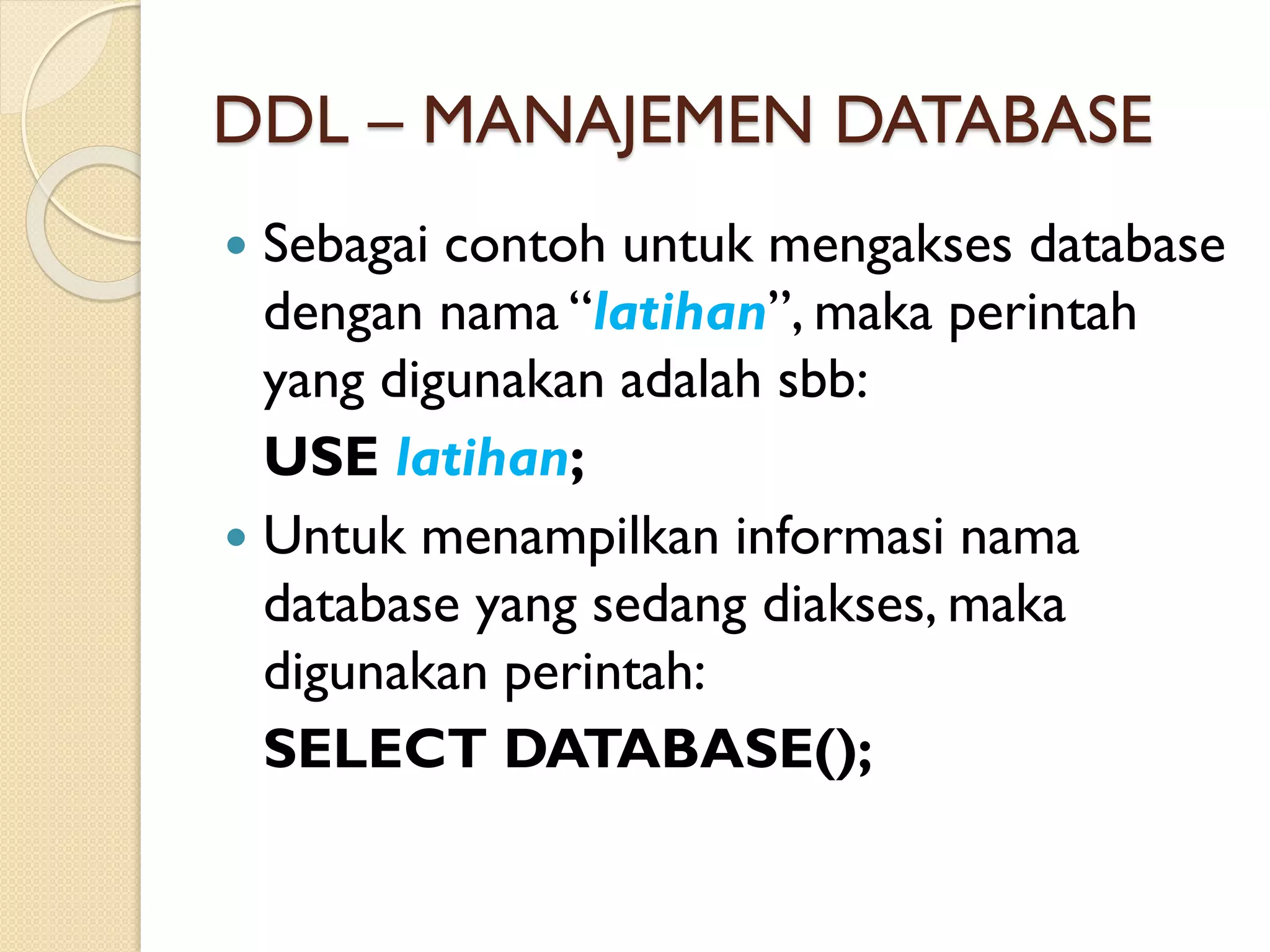 Pengolahan Database Dengan MySQL | PDF