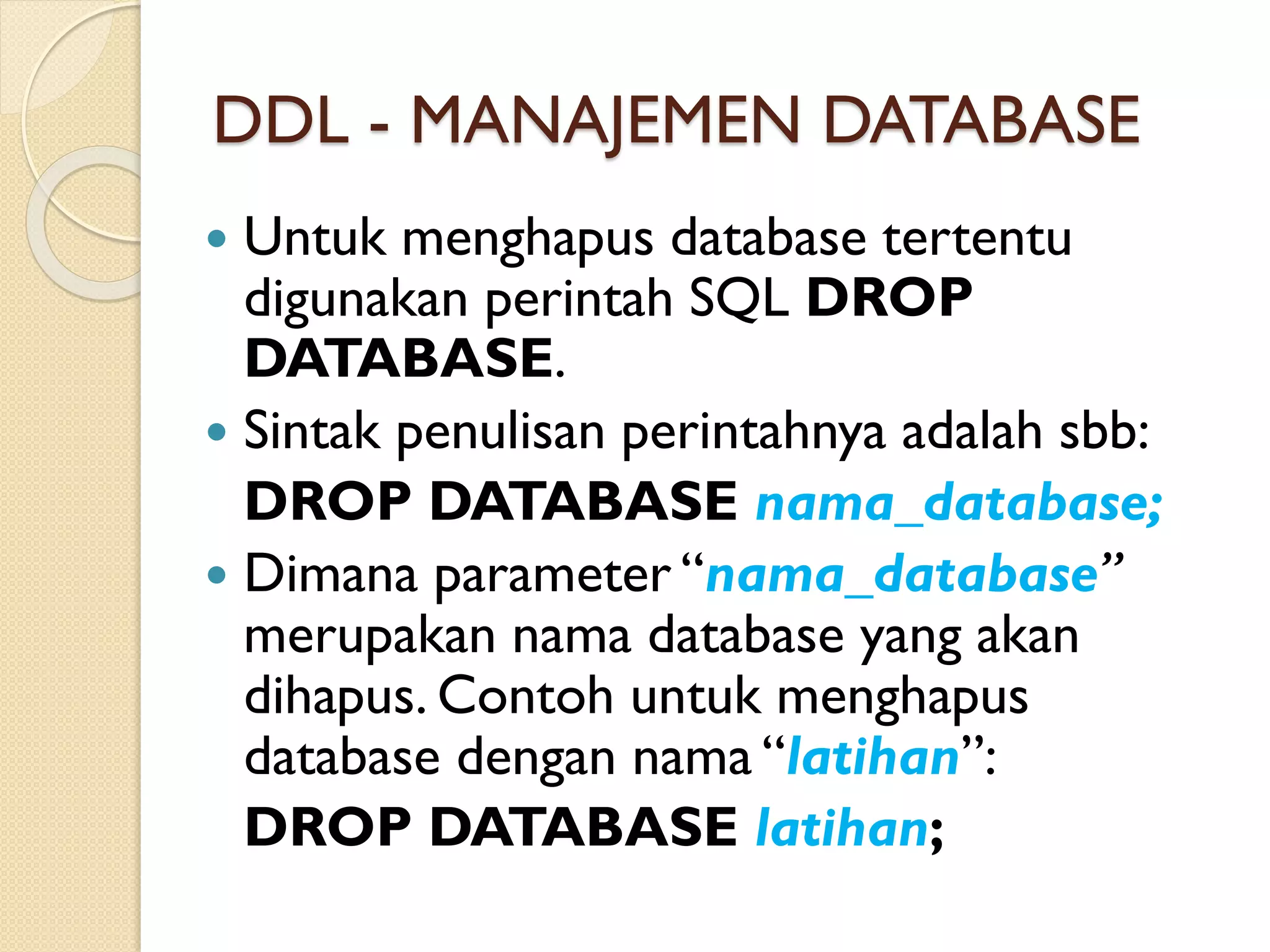 Pengolahan Database Dengan MySQL | PDF