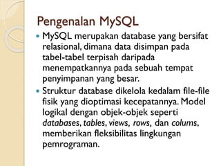Pengolahan Database Dengan MySQL | PDF