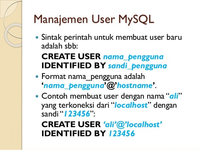 Pengolahan Database Dengan MySQL