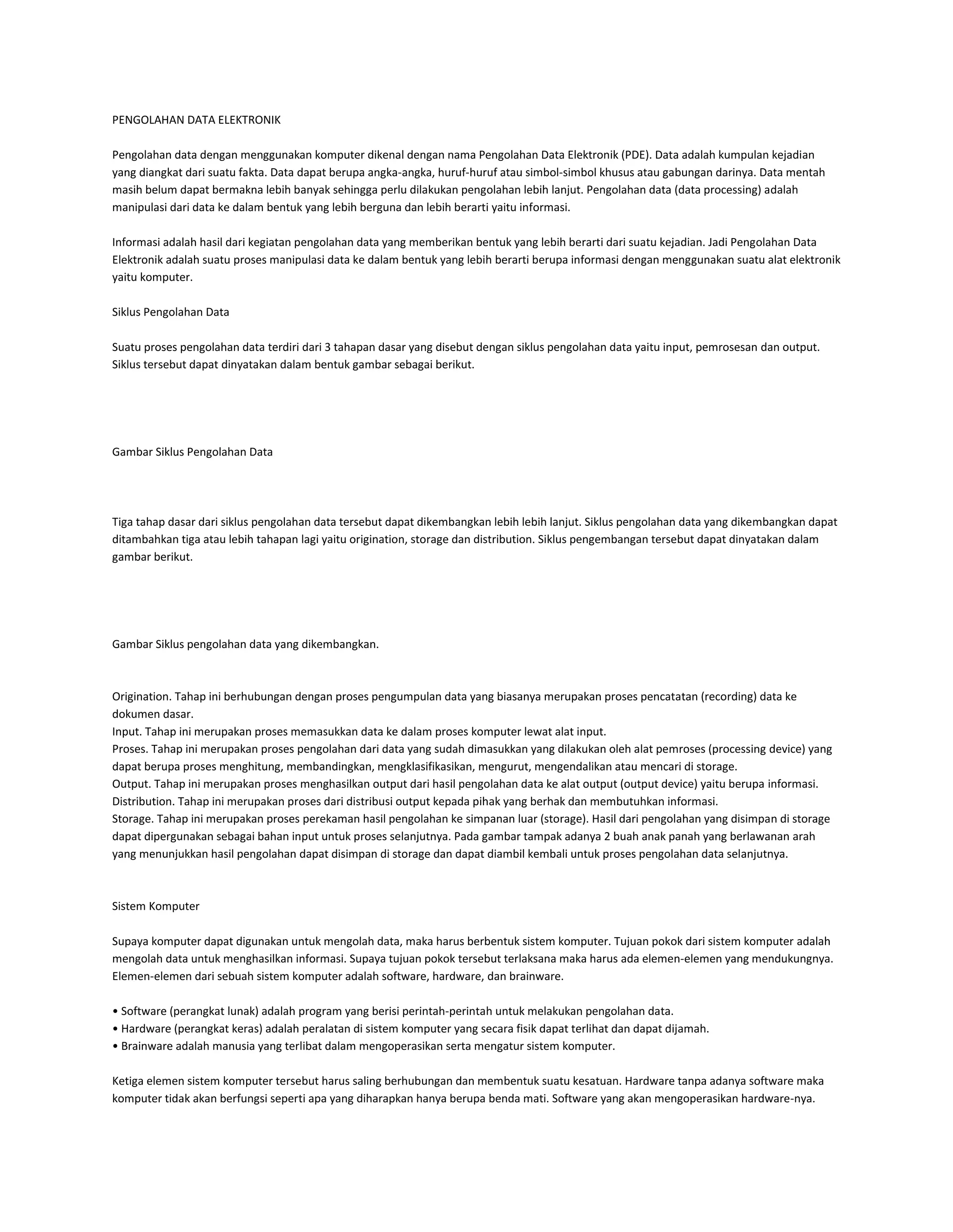 Pengolahan data elektronik | DOCX