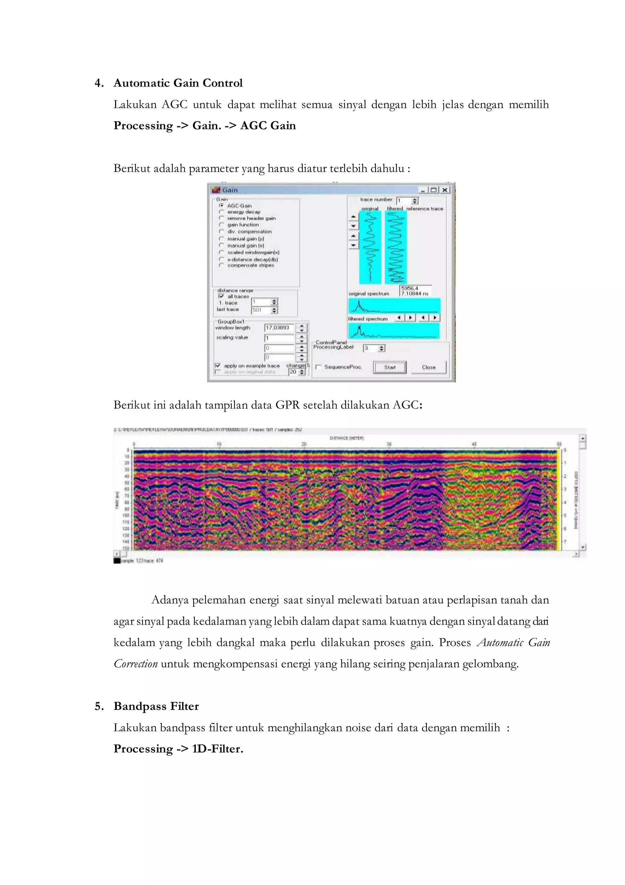 Pengolahan Data GPR - REFLEXW | DOCX